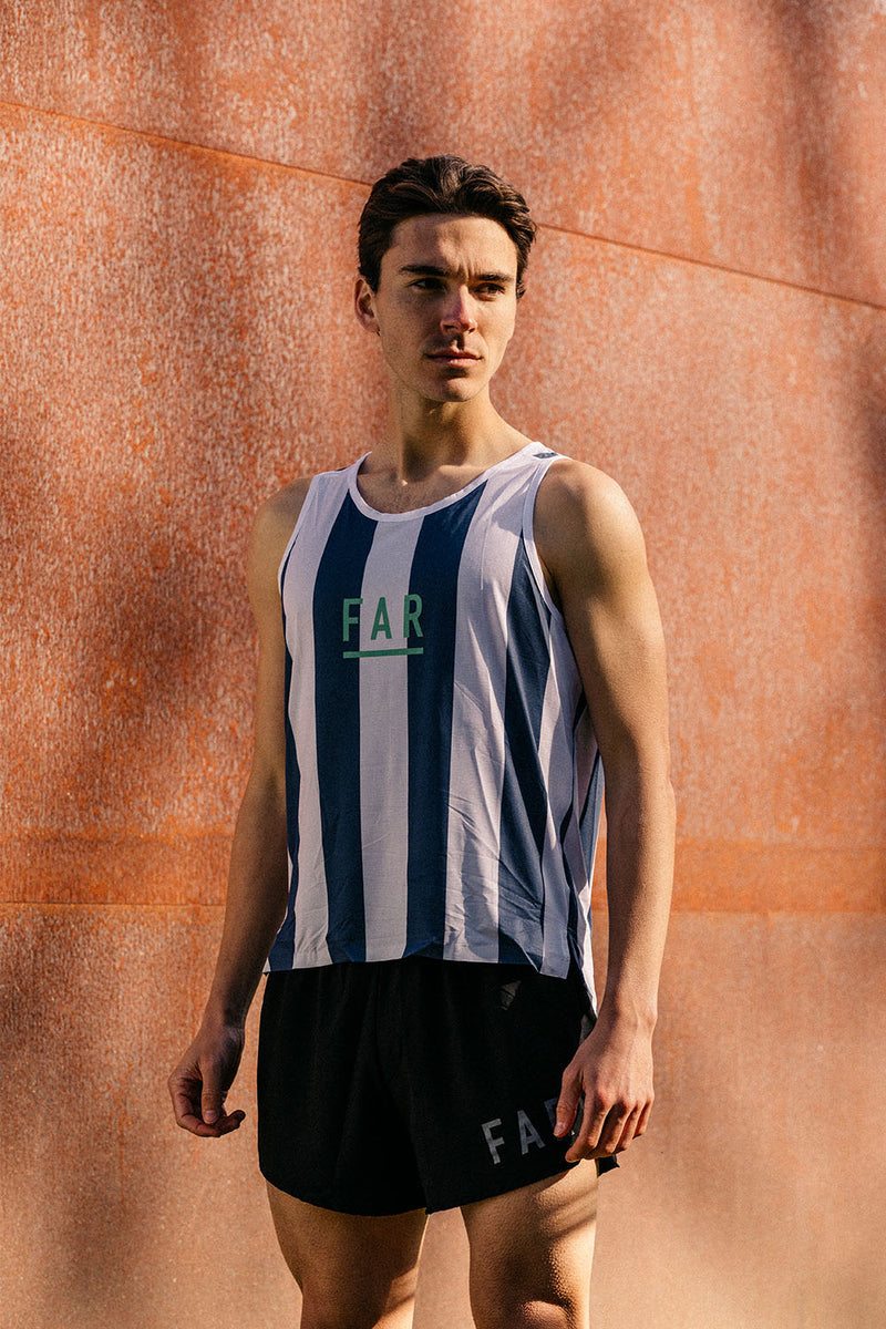 Performance Ultralight Singlet Blue Stripes – FAR RUNNING